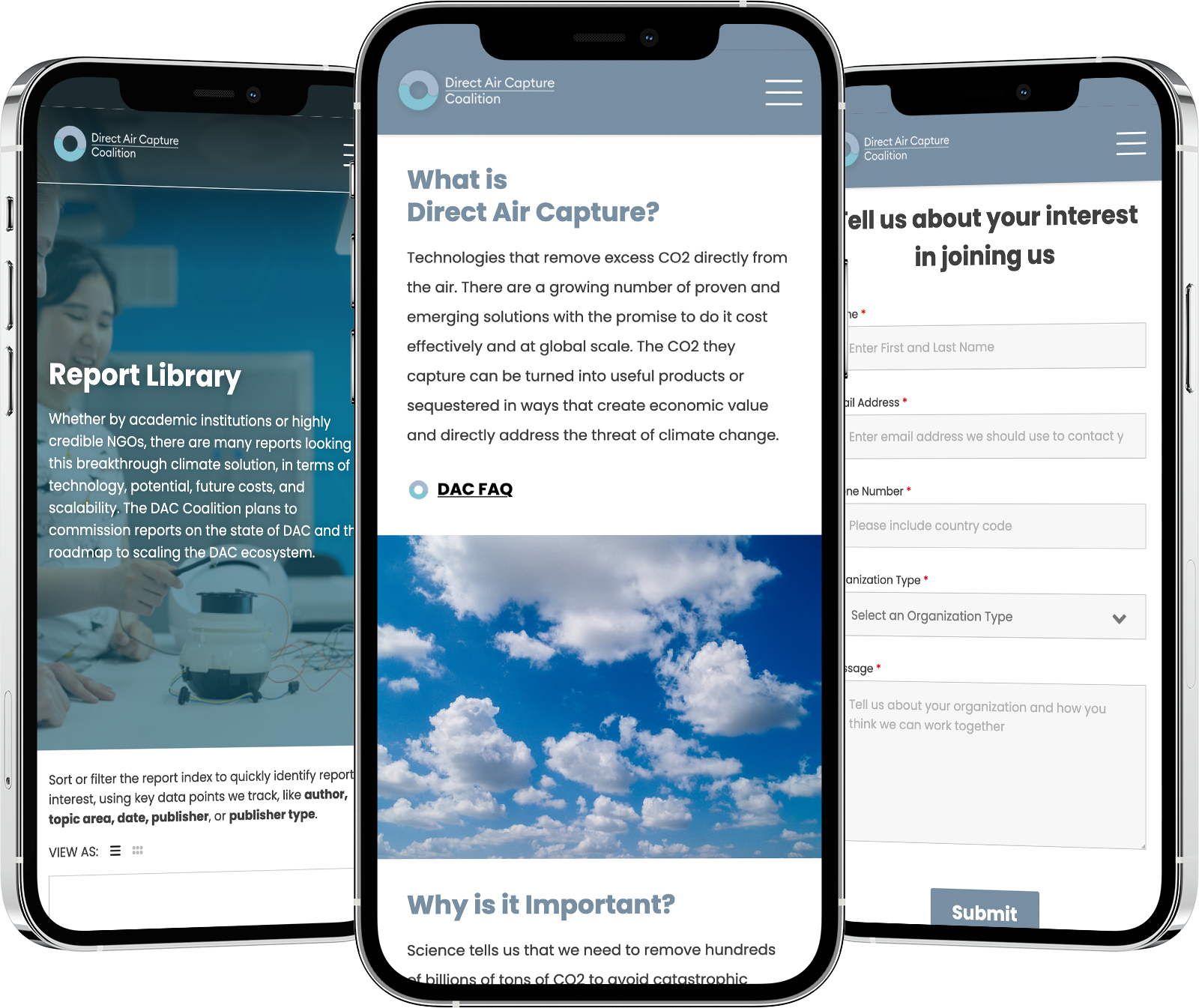 Direct Air Capture Coalition - Bushwick Design - Brooklyn Web Design