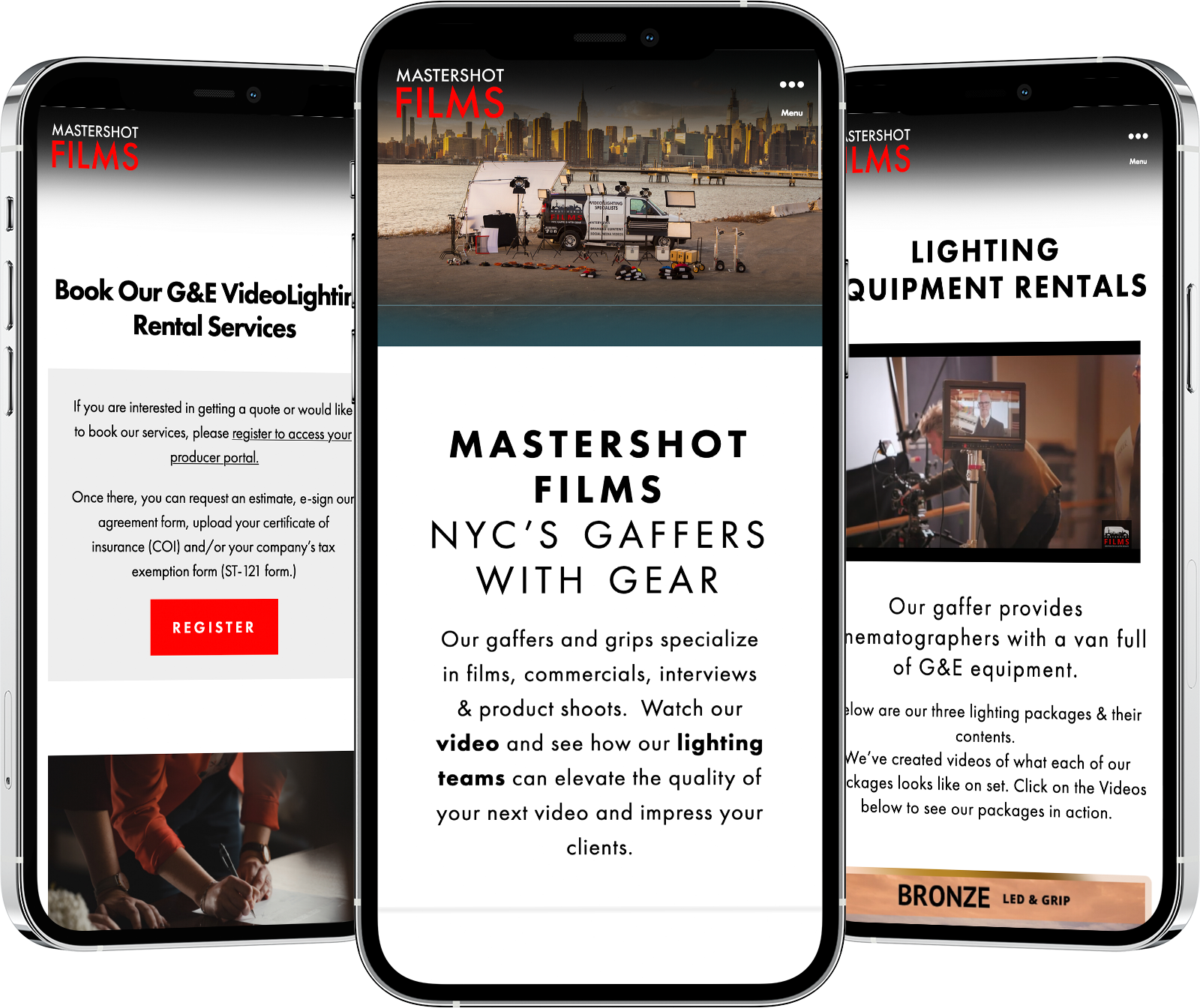 Mastershot Films - Bushwick Design - Brooklyn Web Design